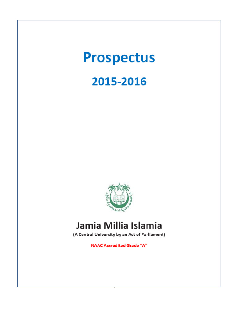 Jamia-Prospectus-2015-16 | PDF