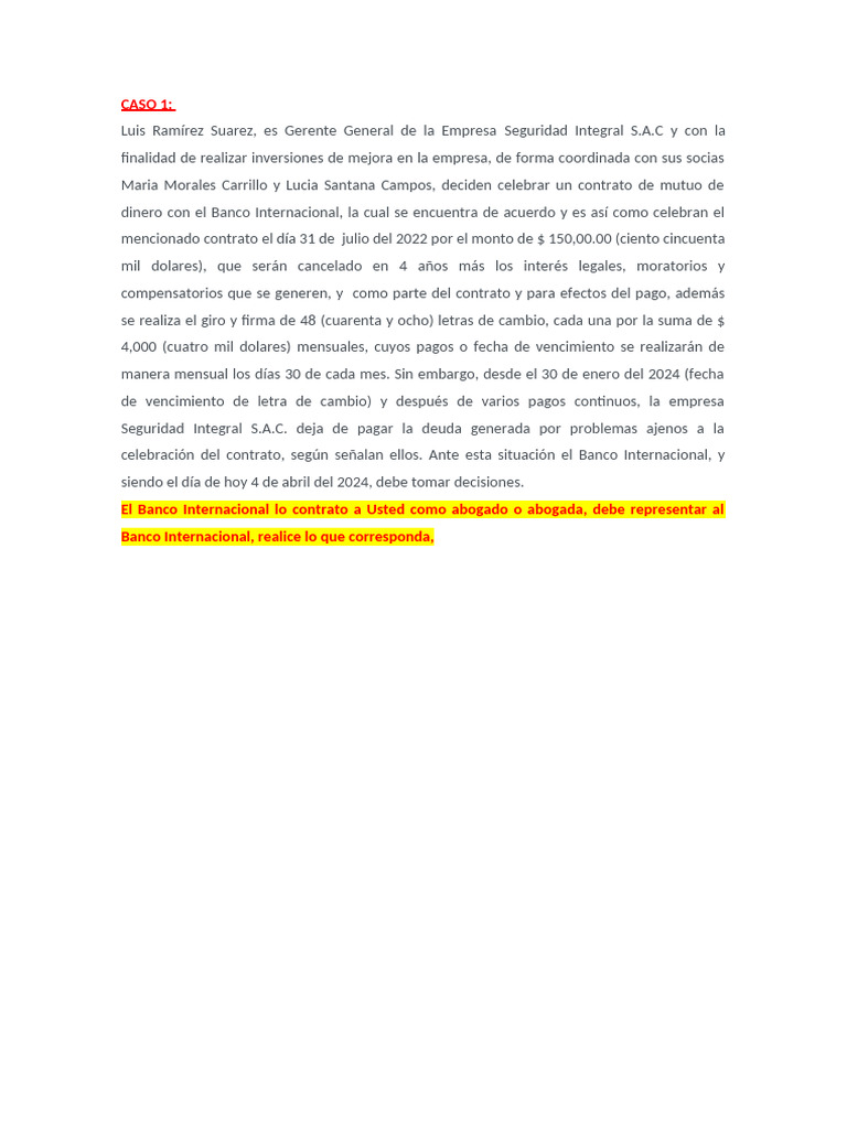 CASO 1 - Jueves Mañana DPC 2 | PDF