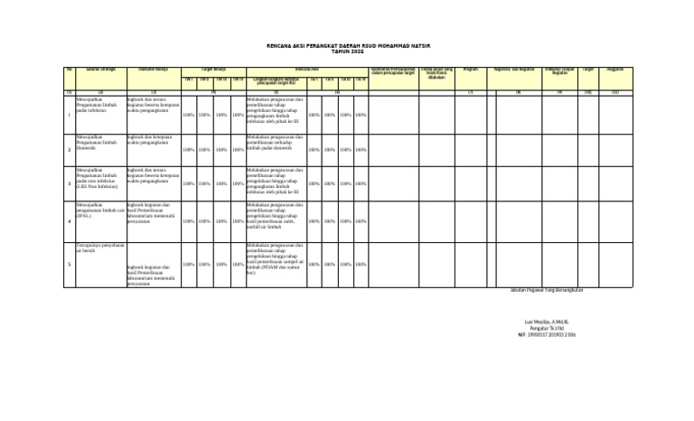 Format Rencana Aksi 2025 | PDF