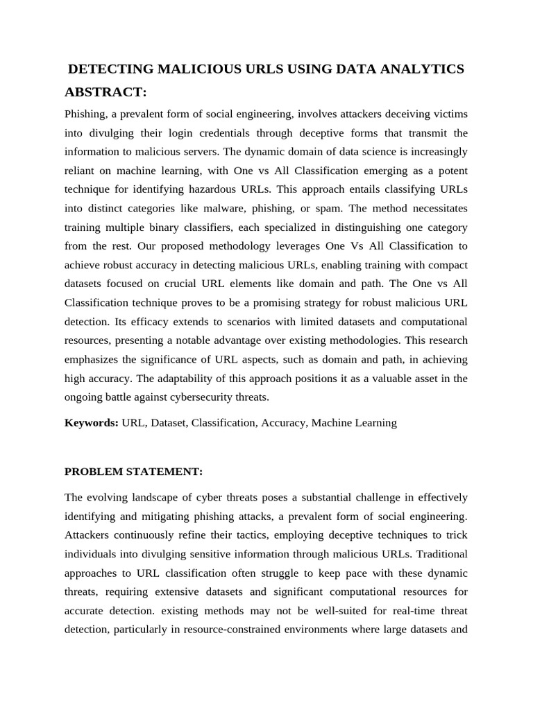 Malicious URL Detection with ML Techniques | PDF | Phishing | Machine ...