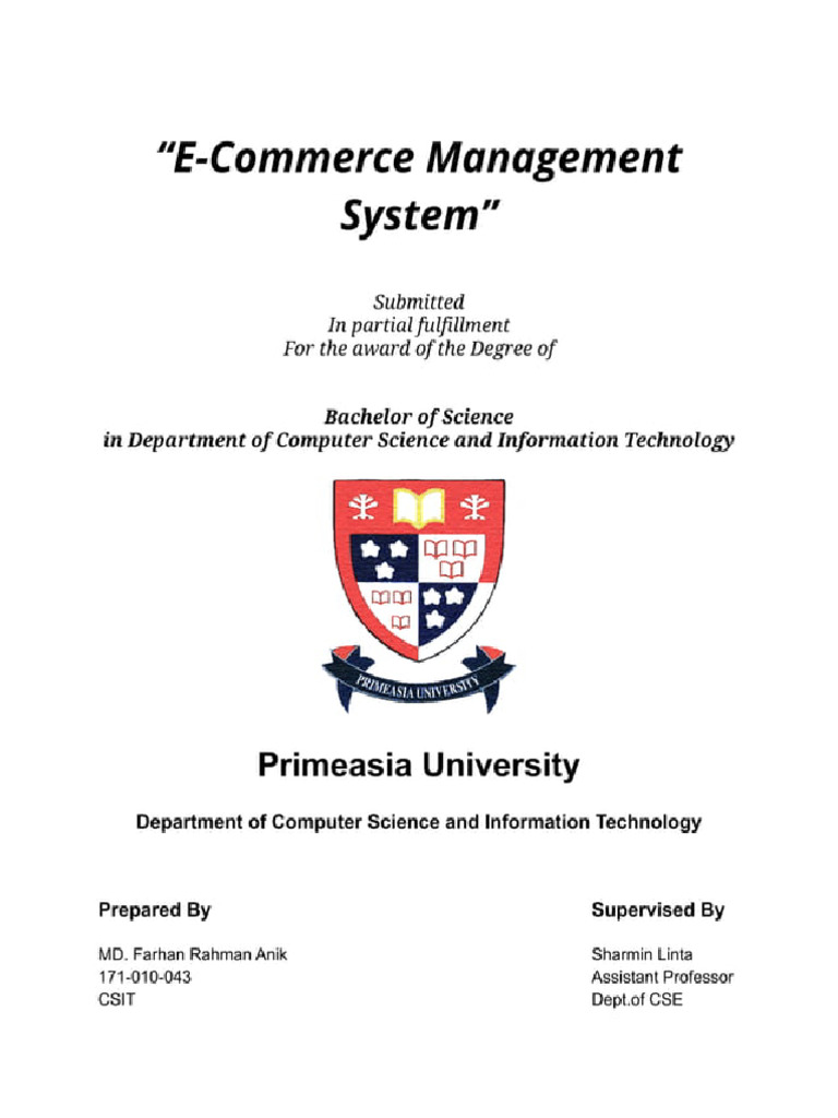 E Commerce System Project Report (1) | PDF E Commerce System Project Report (1) | PDF