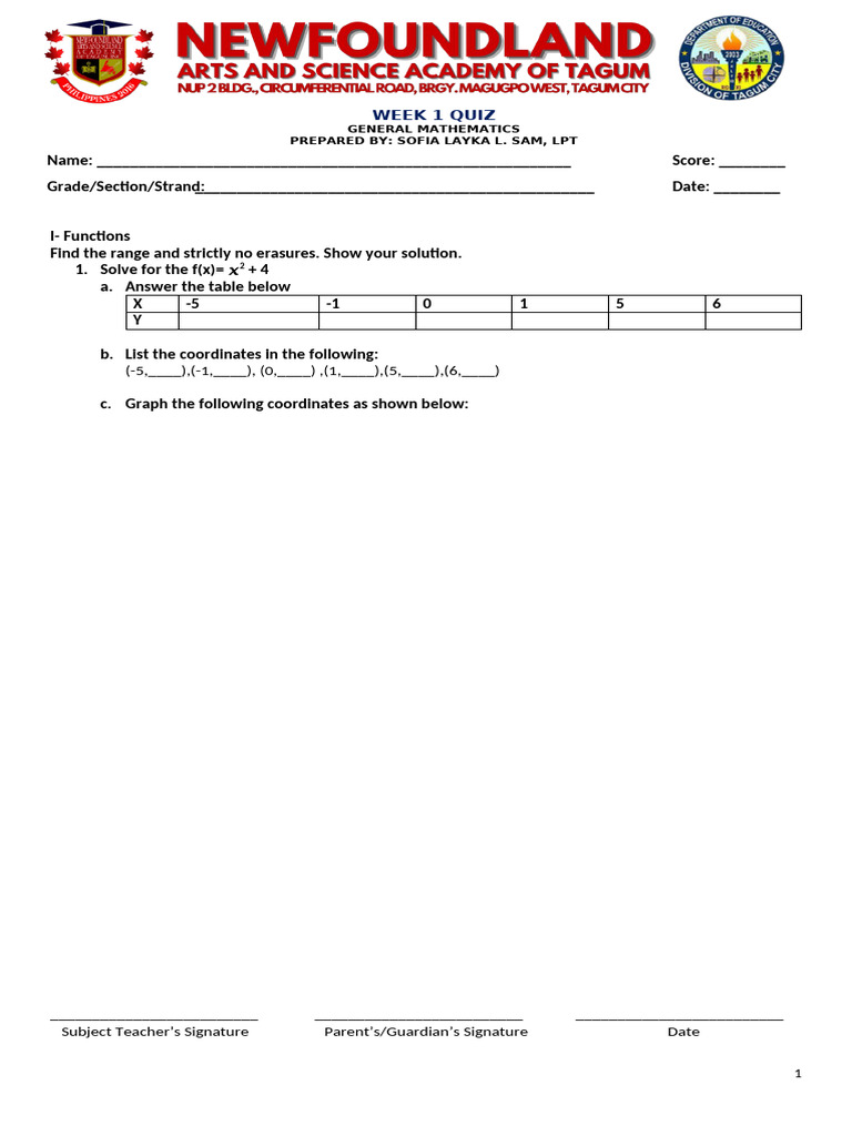 1 - Gen Math Summ | PDF