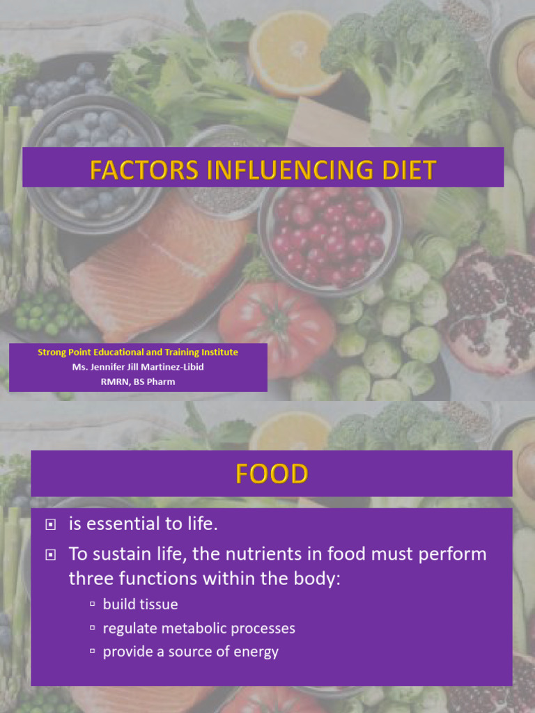 CNA Factors Influencing Diet New | PDF | Vegetarianism | Foods