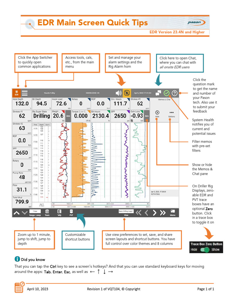 VQT104 en EDR Main Screen Quick Tips For EDR 23 4N and Higher | PDF ...