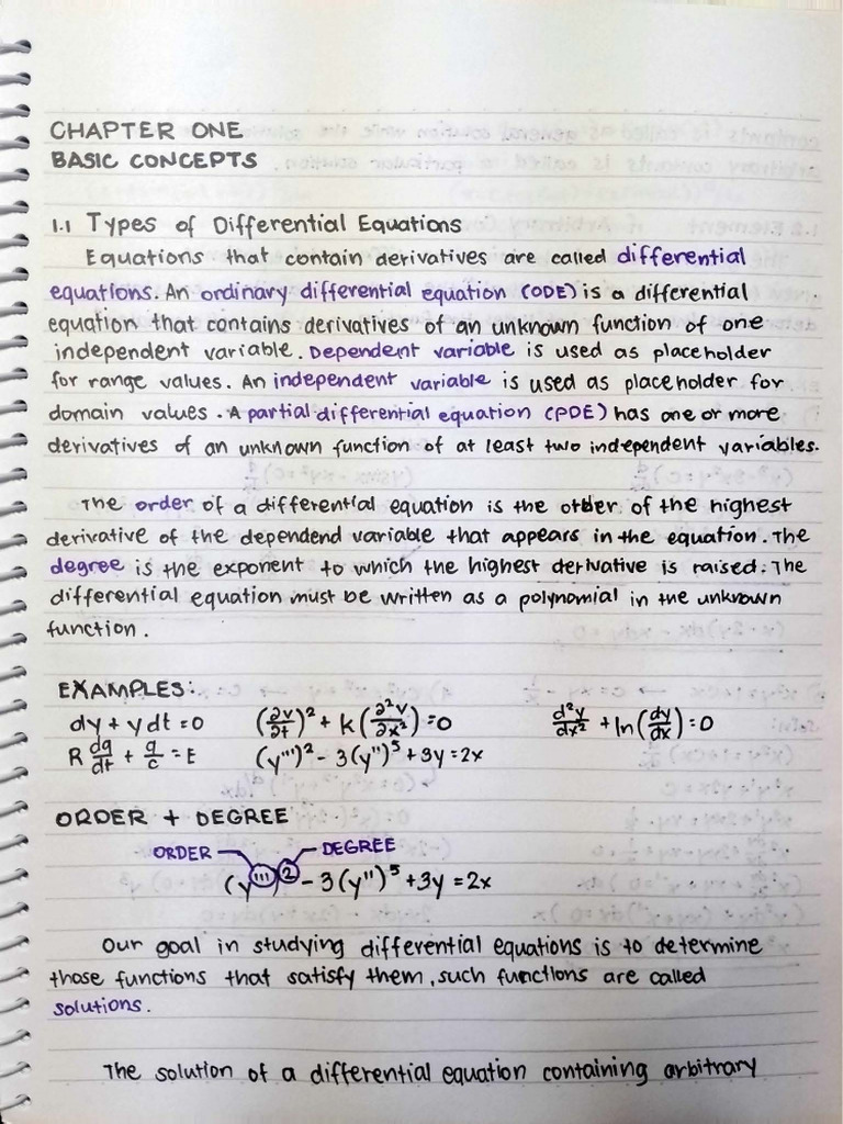 Differential Equation Notes | PDF