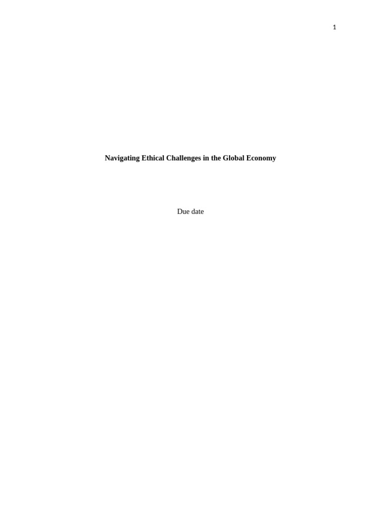 Navigating Ethical Challenges in The Global Economy | PDF ...