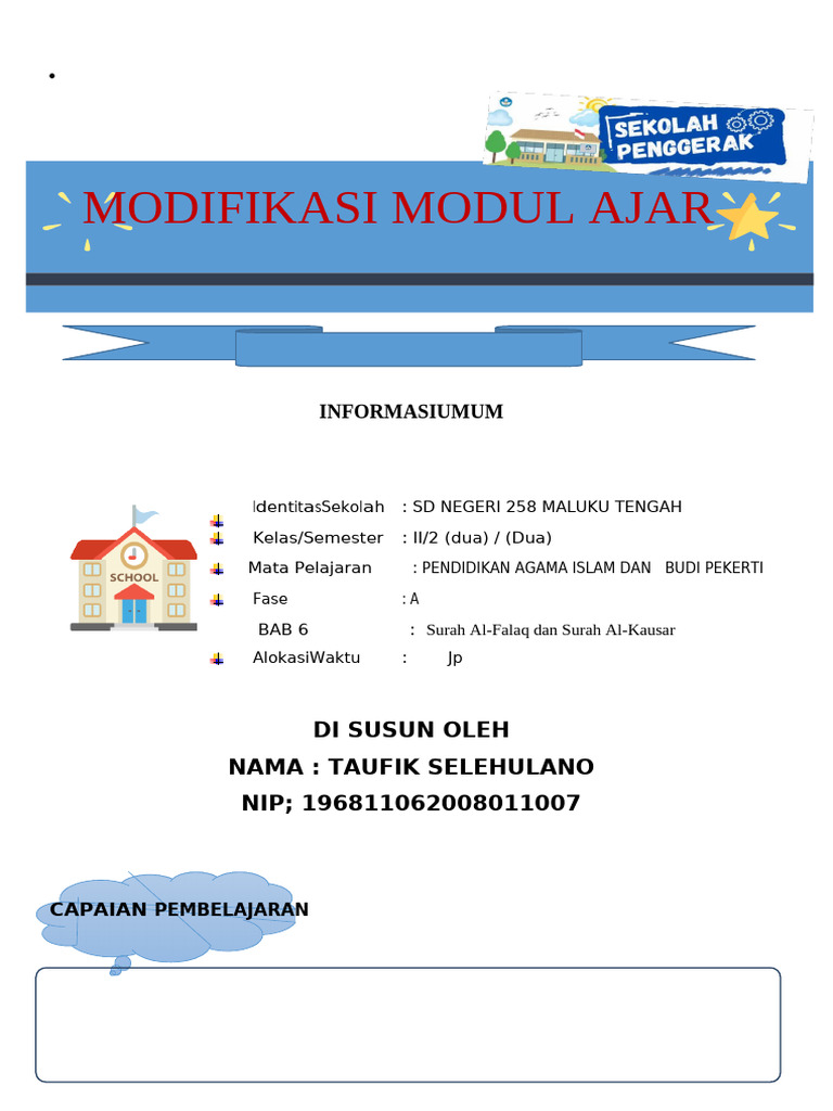 Modul Ajar PEND.AGAMA ISLAM bab 6 | PDF