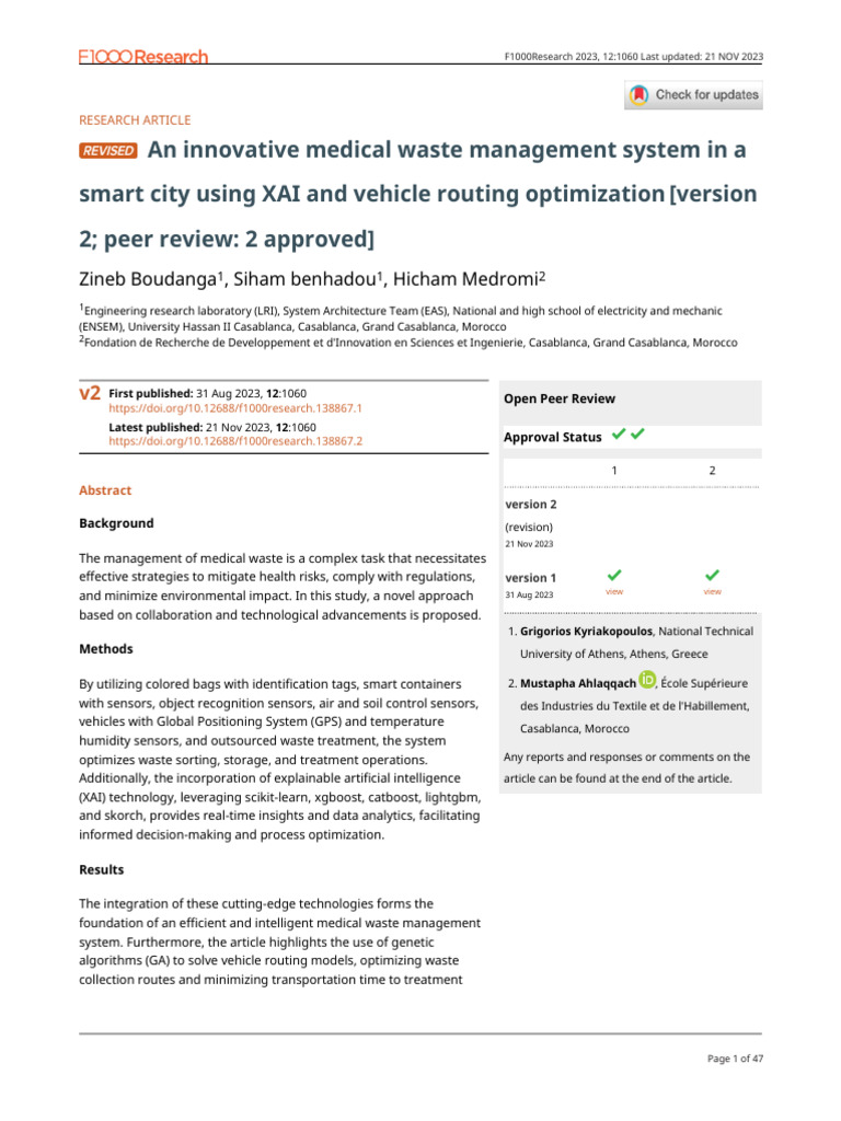 An Innovative Medical Waste Management System in A Smart | PDF ...