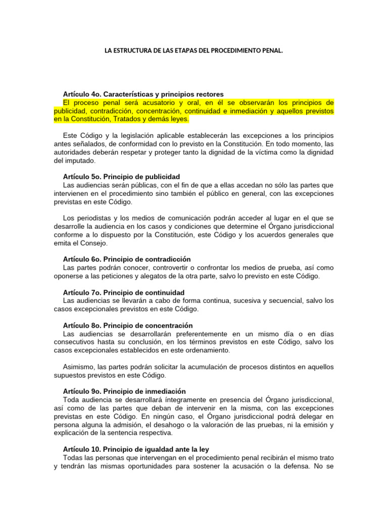 La Estructura de Las Etapas Del Procedimiento Penal | PDF | Queja ...