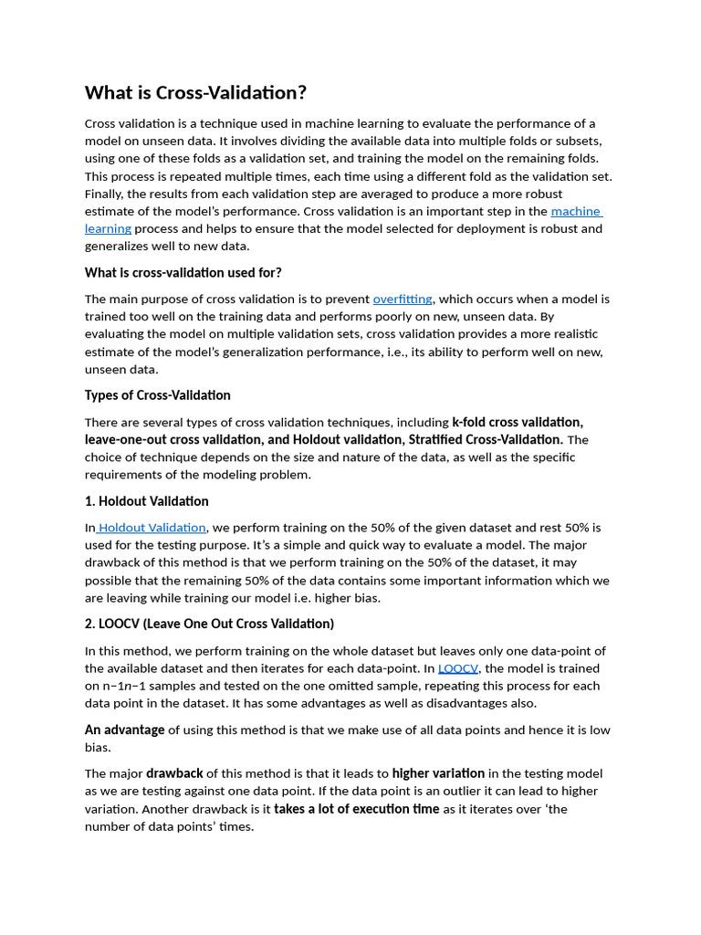 Cross Validation Pdf Cross Validation Statistics Data Analysis 2586