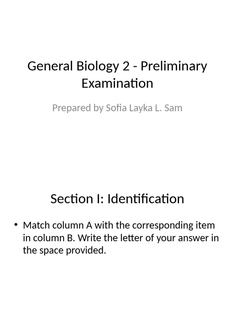 General Biology 2 Exam Guide | PDF