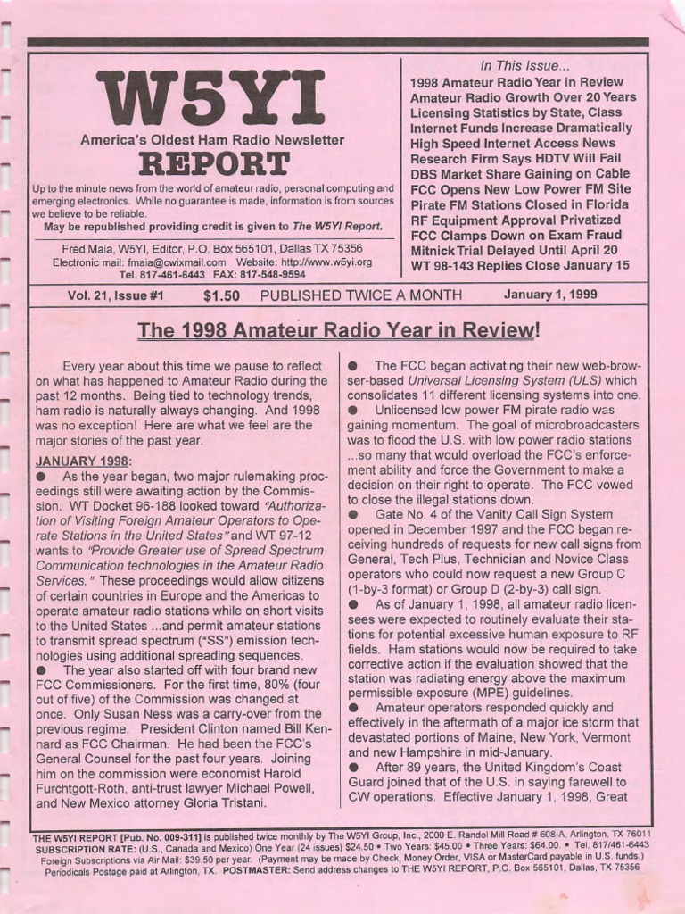 1999-01-01 W5YI Report | PDF