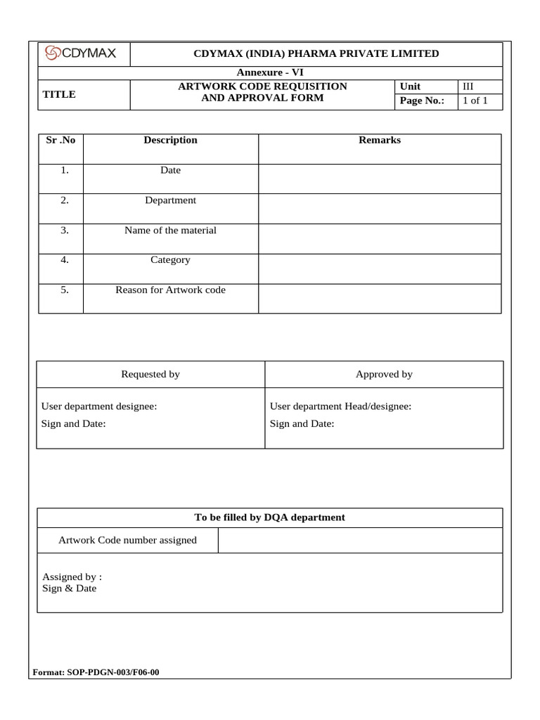 Annexure 6-Artwork Code Assigning | PDF