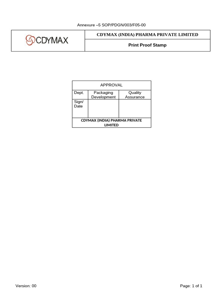 Annexure 05 Print Proof stamp | PDF
