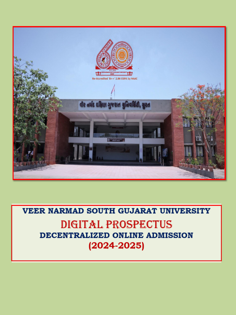 Digital PROSPECTUS: Veer Narmad South Gujarat University Decentralized ...