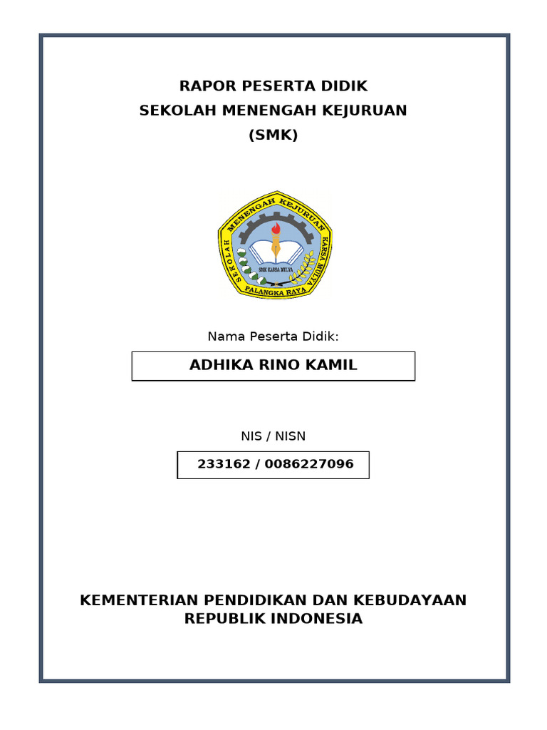 Cover Sampul Rapor Peserta Didik 2024 | PDF