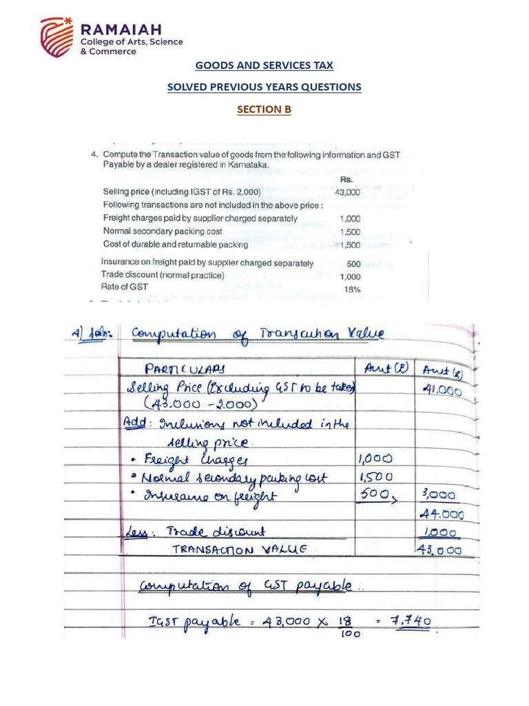 GST Practicals - Solved PYQP | PDF | Value Added Tax | Business