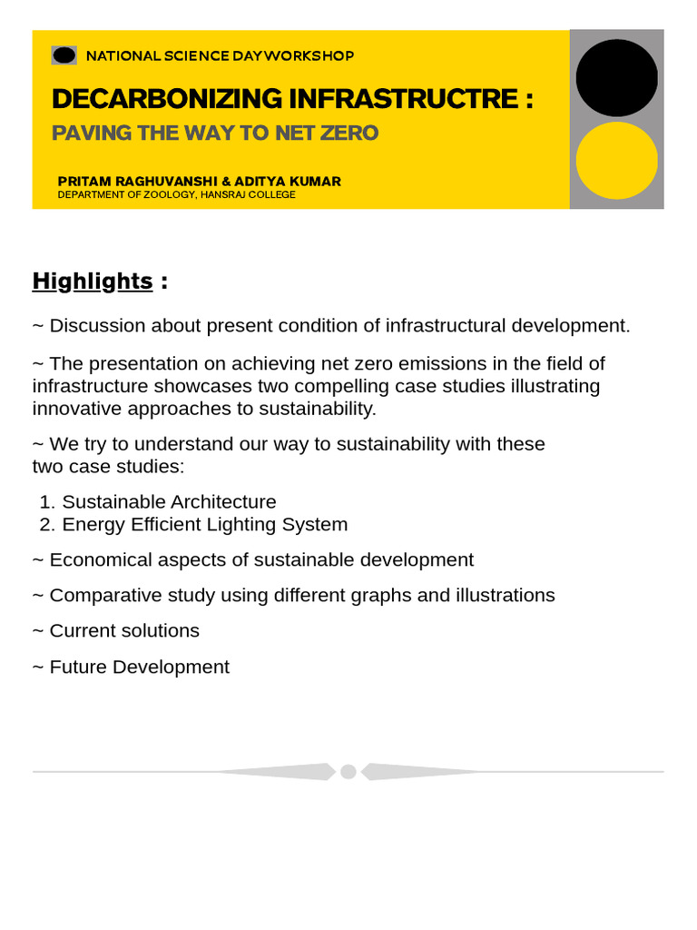 Decarbonizing Infrastructure 1 | PDF