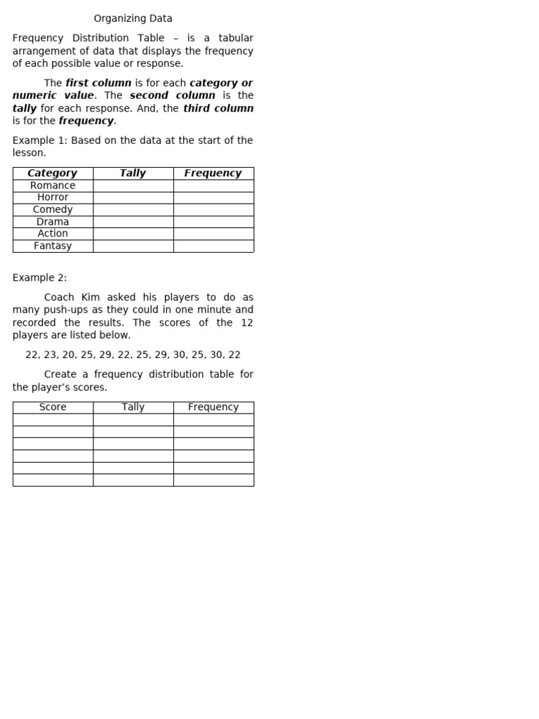 Frequency Distribution Table Guide | PDF