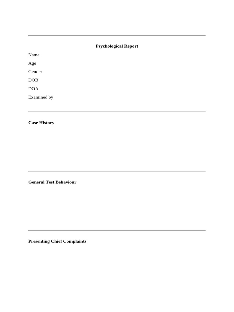 Comprehensive Psychological Assessment Report | PDF