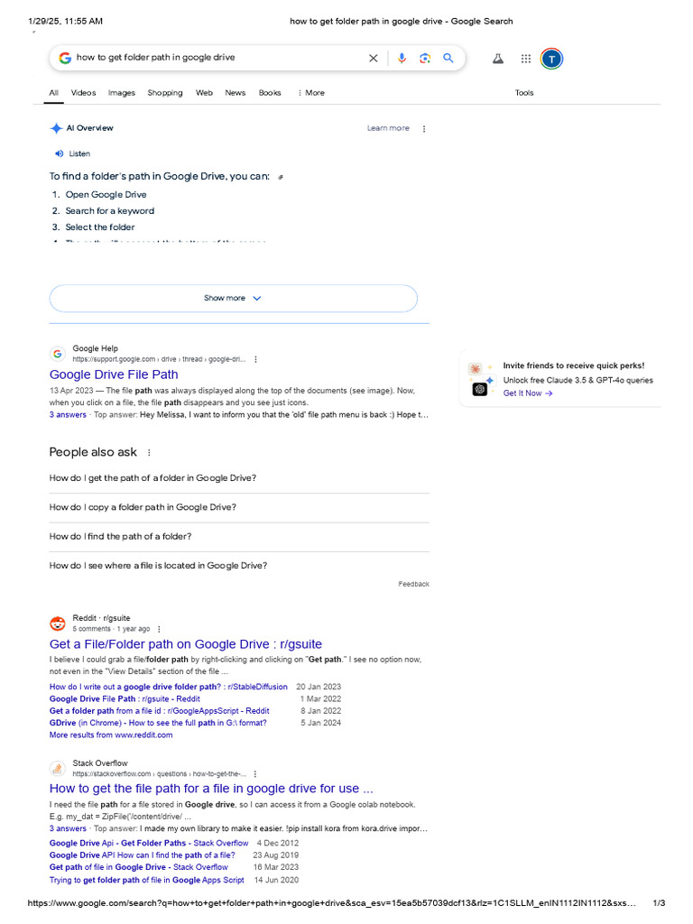 how to get folder path in google drive | PDF | Computer File | System Software