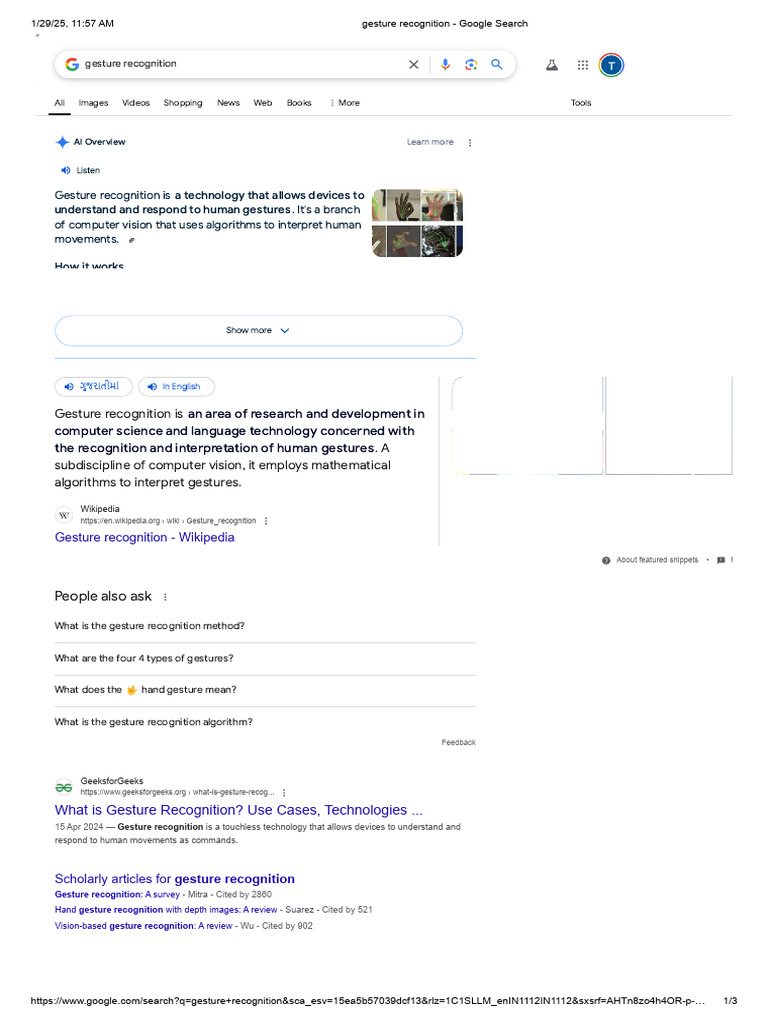 gesture recognition | PDF | Computer Vision | Artificial Intelligence