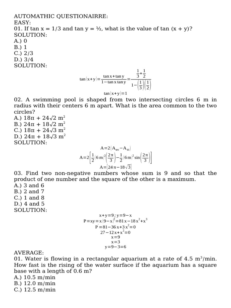 Math Problem Solutions and Explanations | PDF | Force | Mechanics