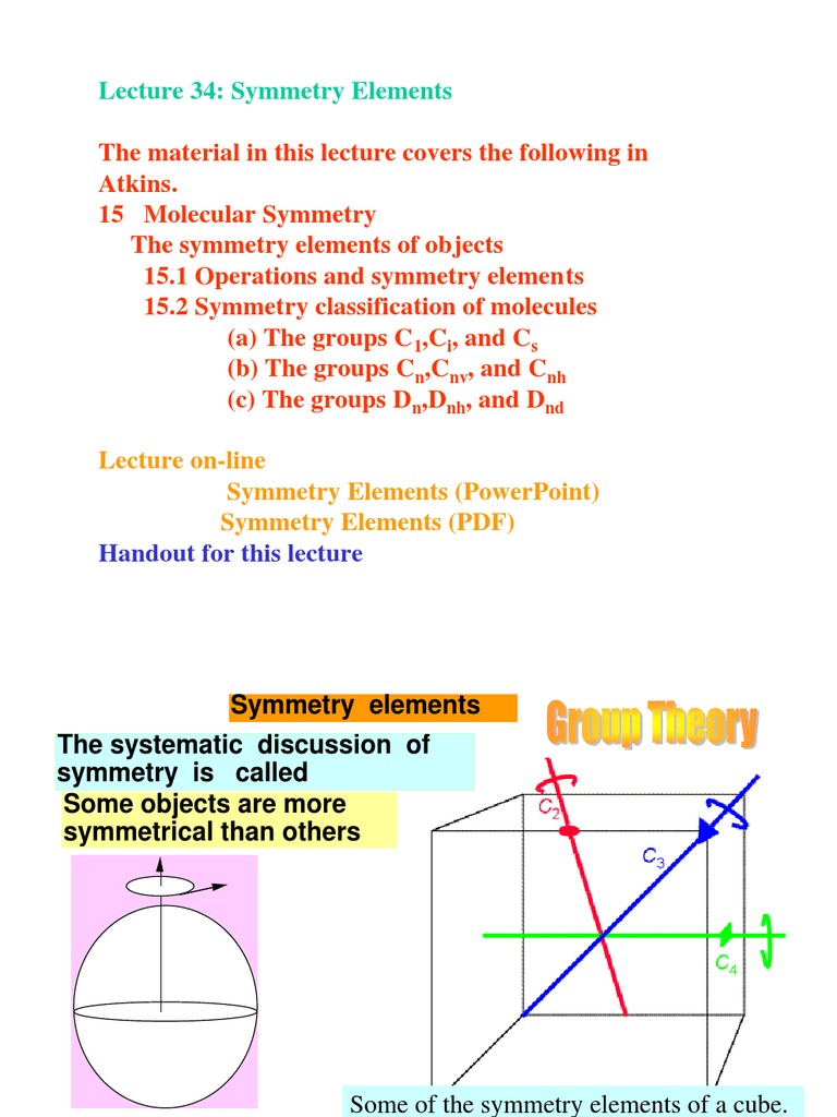Chem 373 - Lecture 34: Symmetry Elements | PDF | Artistic Techniques ...