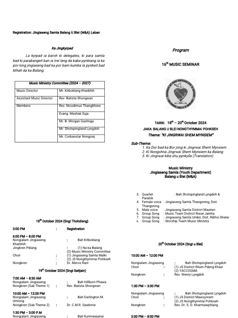 Program 16th Music Seminar 2024 | PDF