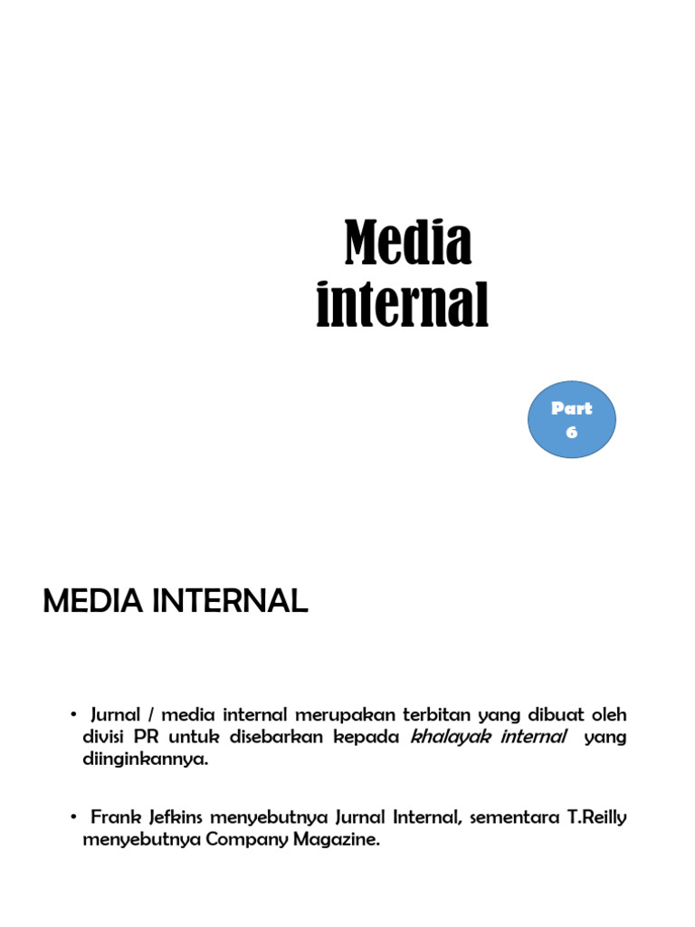 Fungsi dan Karakteristik Media Internal | PDF