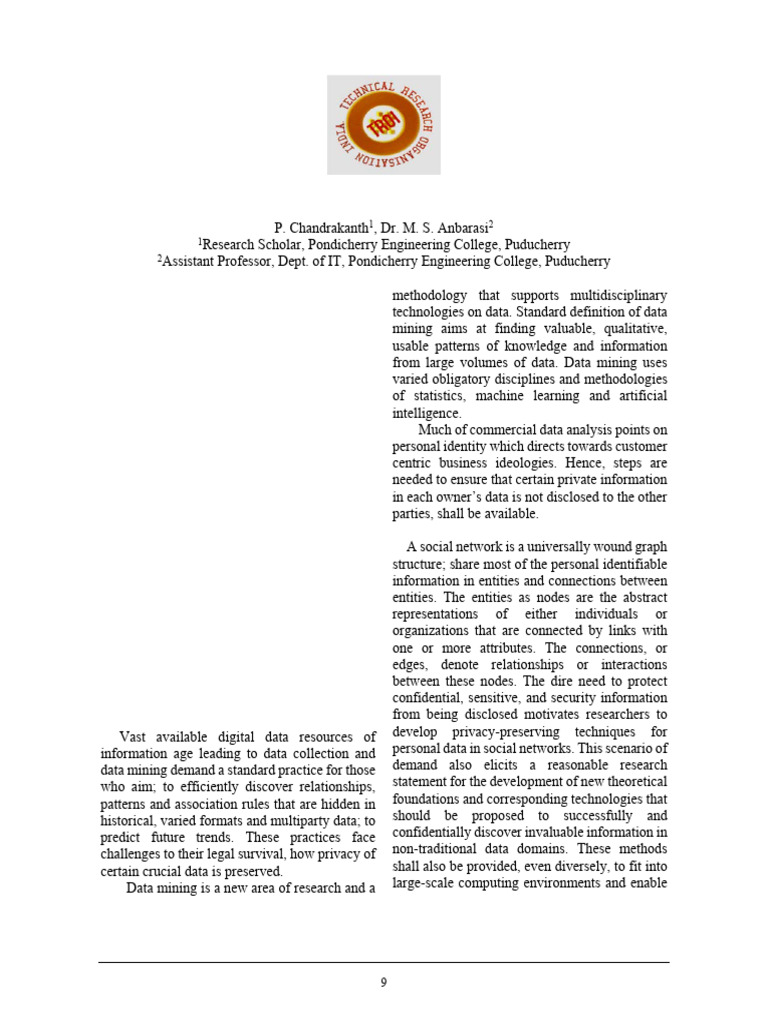 Additive Data Perturbation Approach For Privacy | PDF | Data Mining | Data