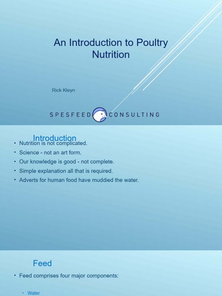 Poultry Nutrition: Energy & Protein Basics | PDF | Foods | Proteins