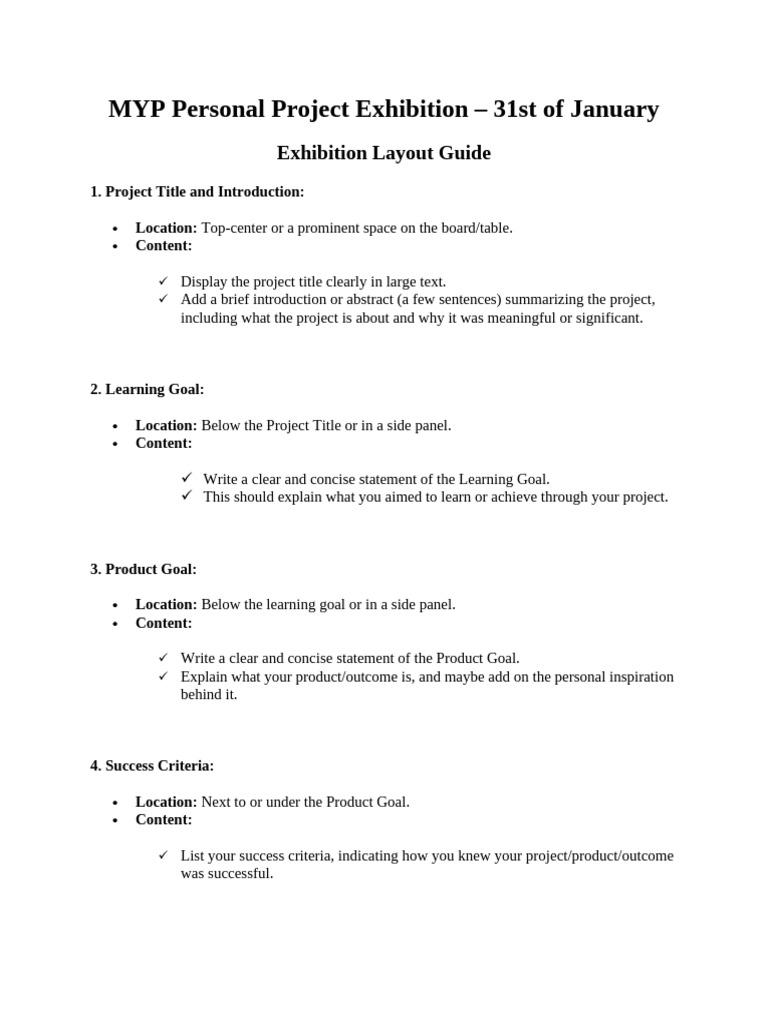 MYP_Personal_Project_Exhibition_guide | PDF | Learning | Cognitive Science