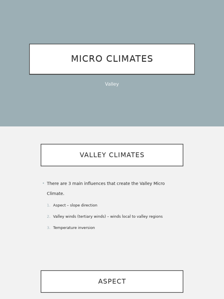 Micro Climates - Valleys | PDF | Wound | Frost