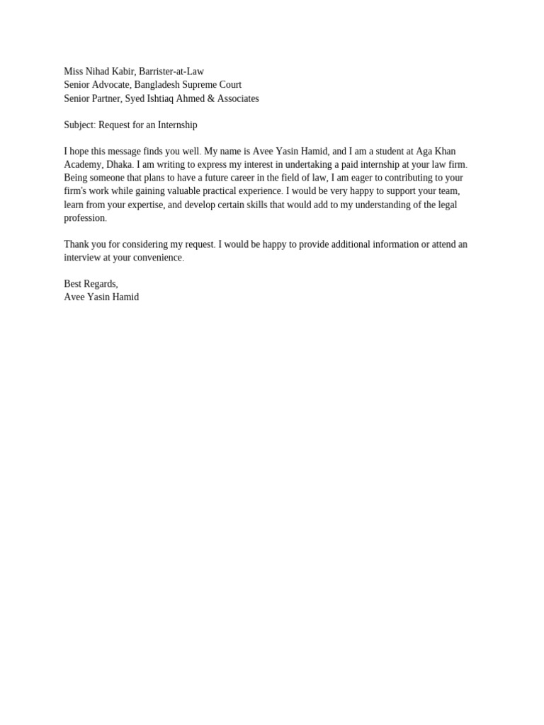 Request for Internship | PDF