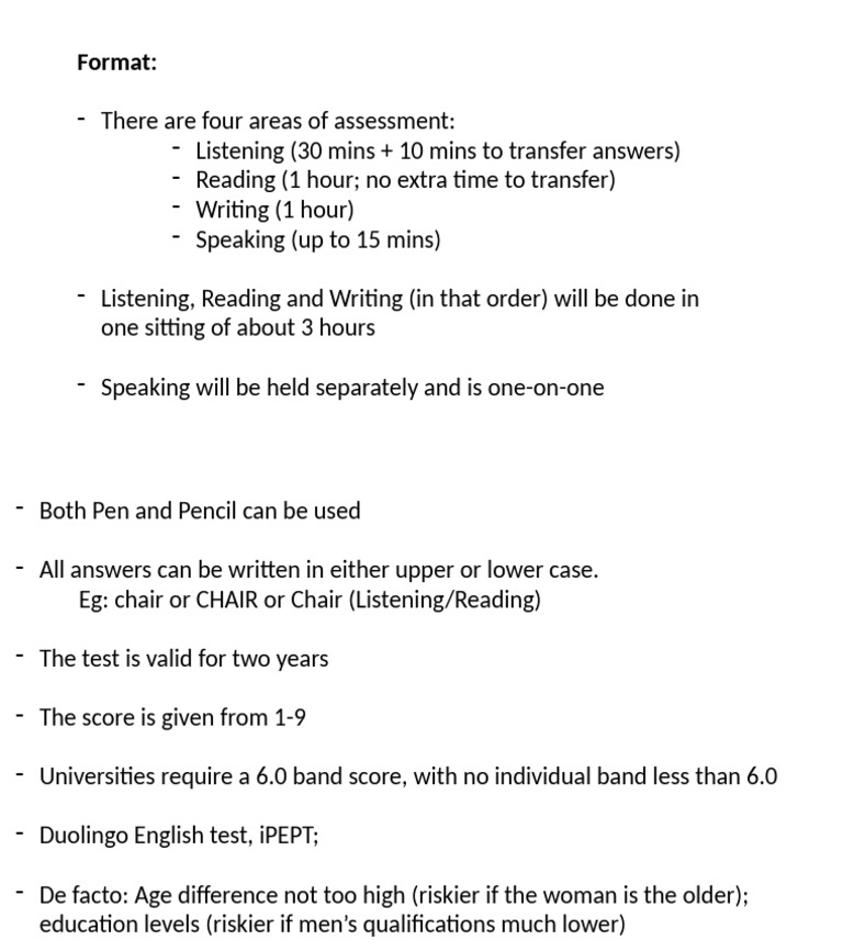 IELTS Test Format and Requirements | PDF