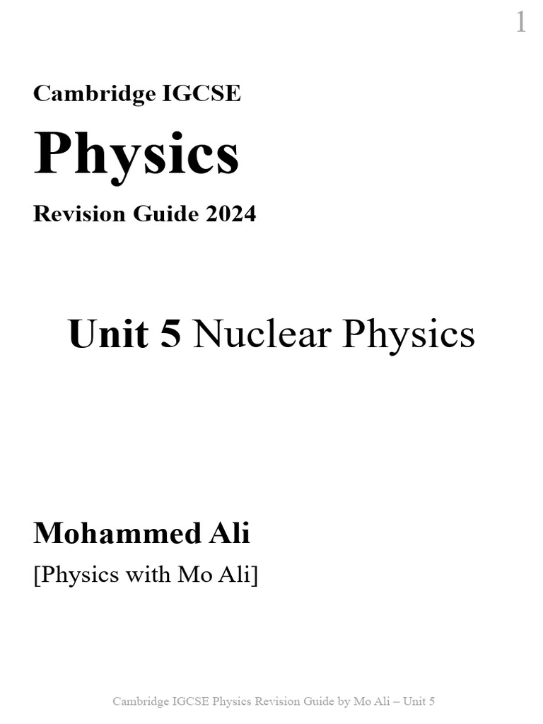 IGCSE Nuclear Physics Revision Guide | PDF | Atomic Nucleus ...