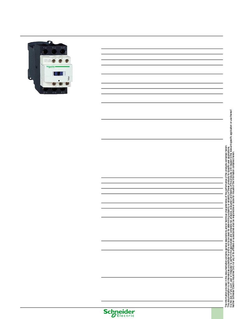 Datasheet Contactor LC1D32BD | PDF | Electricity | Electrical Engineering