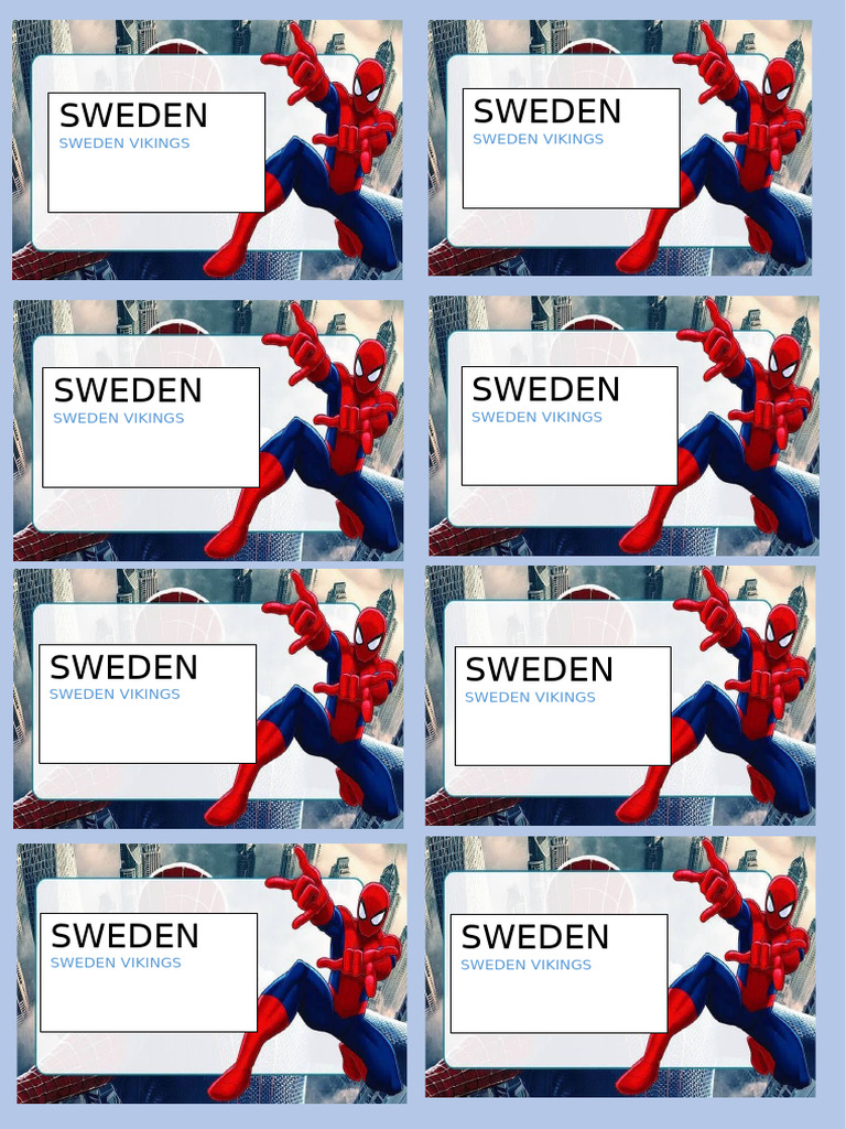 Name Tags Boys Spiderman | PDF