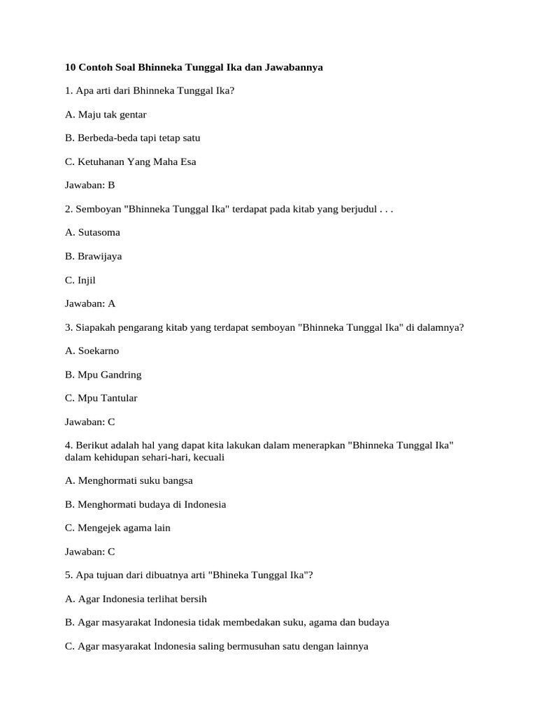 10. makna dan filosofi bhinneka tunggal ika (BHINNEKA TUNGGAL IKA) | PDF