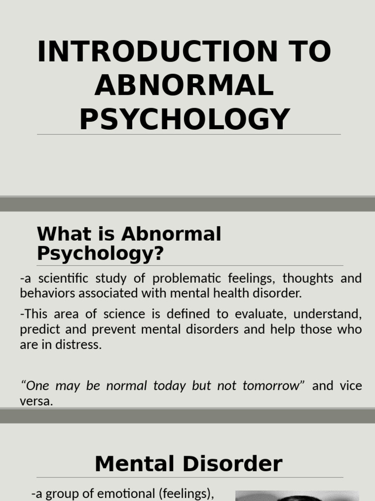 1-Introduction To Abnormal Psychology | PDF | Abnormal Psychology ...