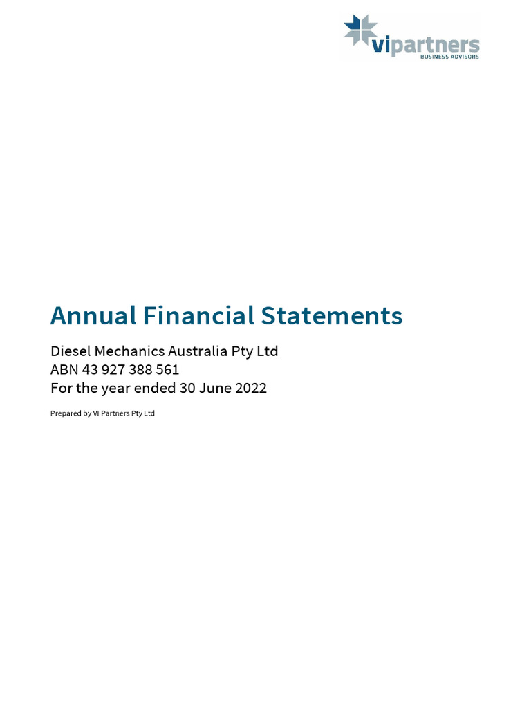 2022 Annual Financial Statements - Diesel Mechanics Australia | PDF ...