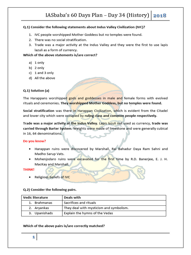IASbabas 60 Days Plan Day 34 History | PDF | Vedas | Upanishads