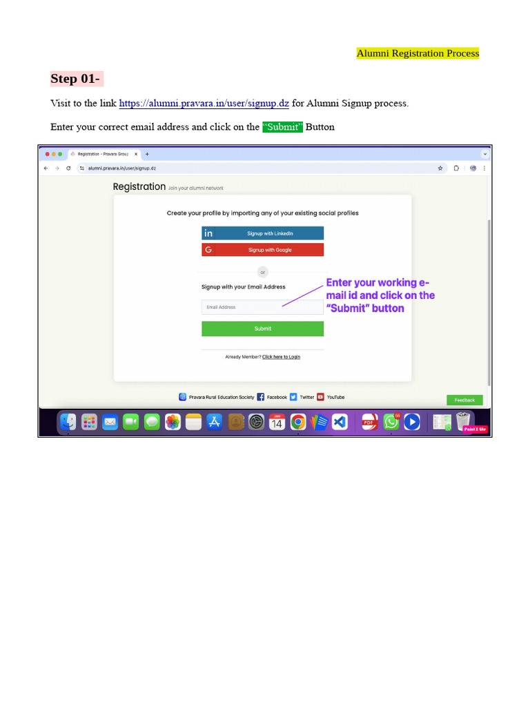 Alumni Registration Process | PDF
