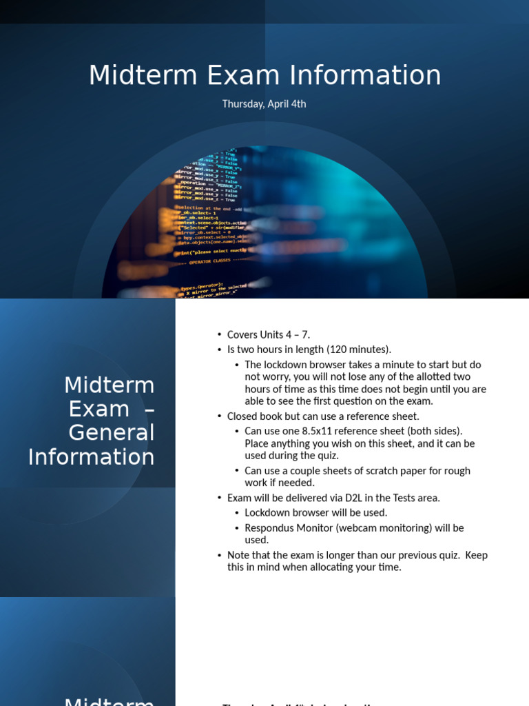 Midterm Exam Information | PDF | Control Flow | Variable (Computer Science)