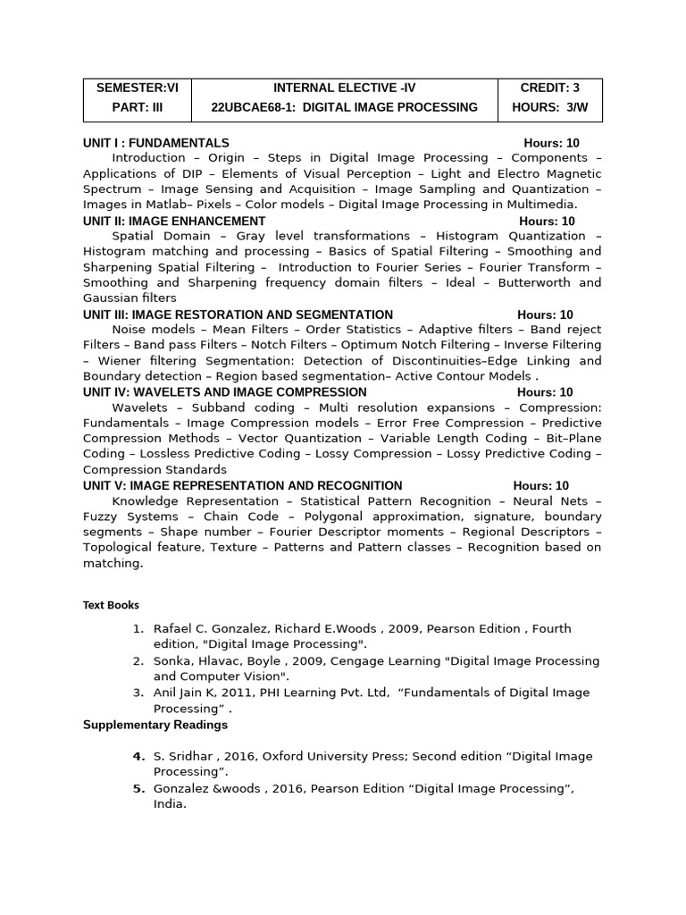 Digital Image Processing | PDF | Data Compression | Image Segmentation