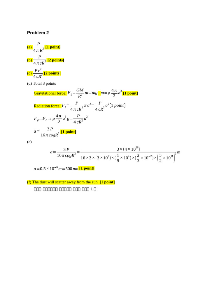 Problem 2: (1 Point) | PDF