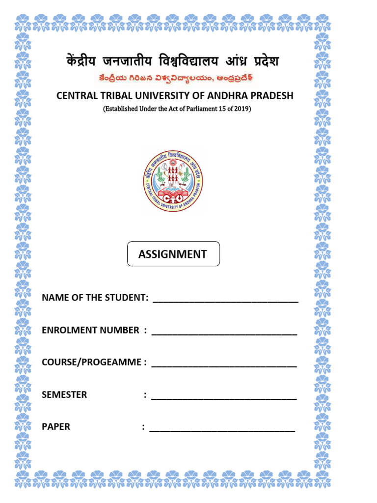 Assignment Model Cover Page | PDF