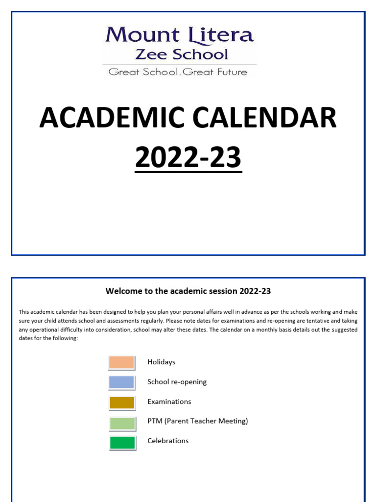 Academic Calendar 2022-23 | PDF | Academic Term | Holidays