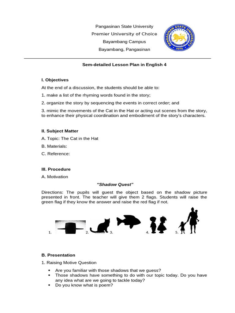 Semi Detailed Lesson Plan in English 4 | PDF | Dr. Seuss